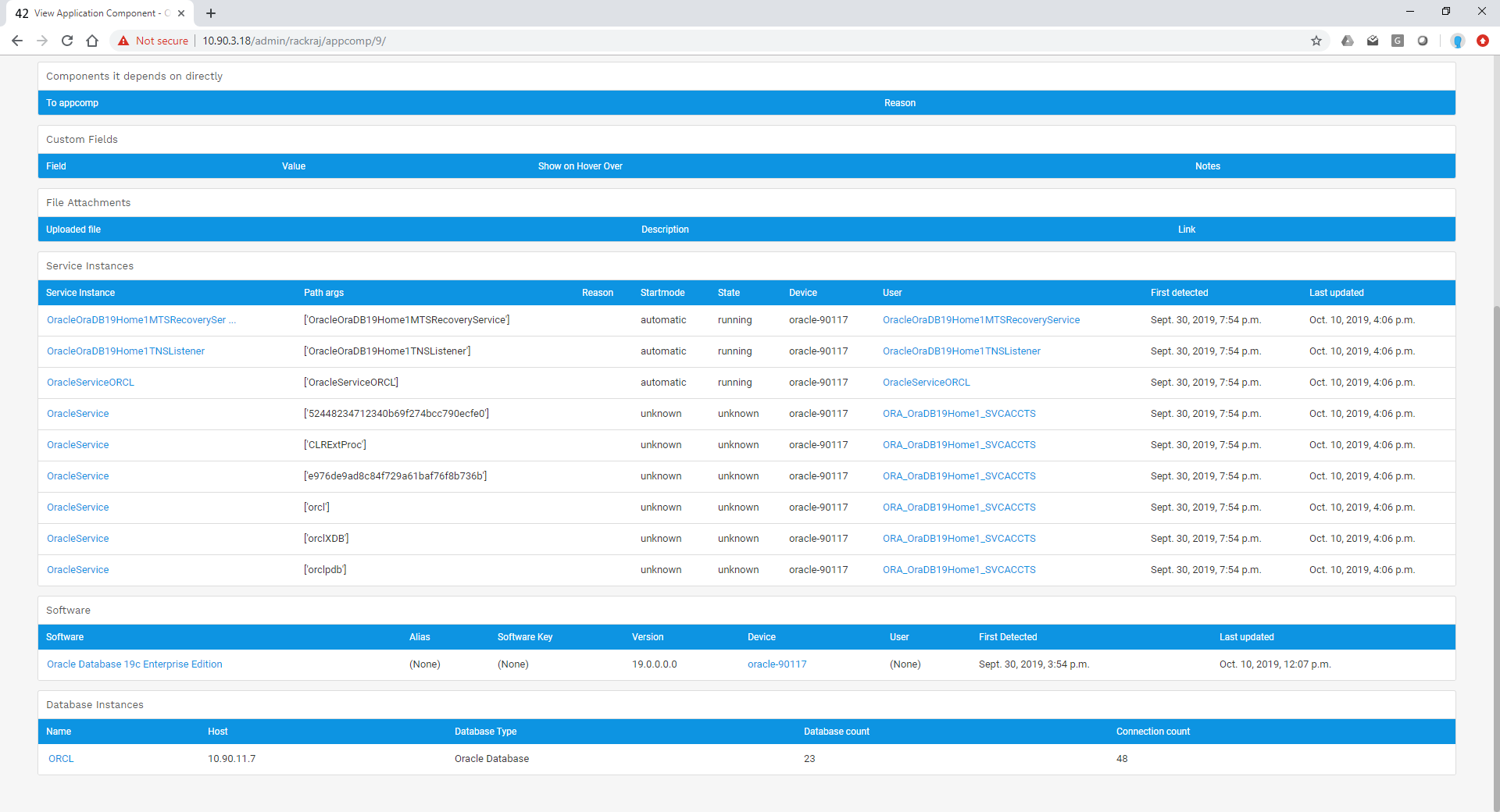 Oracle DB Discovery and Device42 License Alerts in v16.04.00